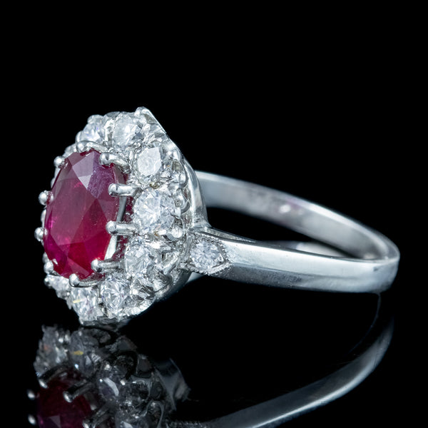 Edwardian Style Ruby Diamond Cluster Ring 1.5ct Ruby – Antique Jewellery Online