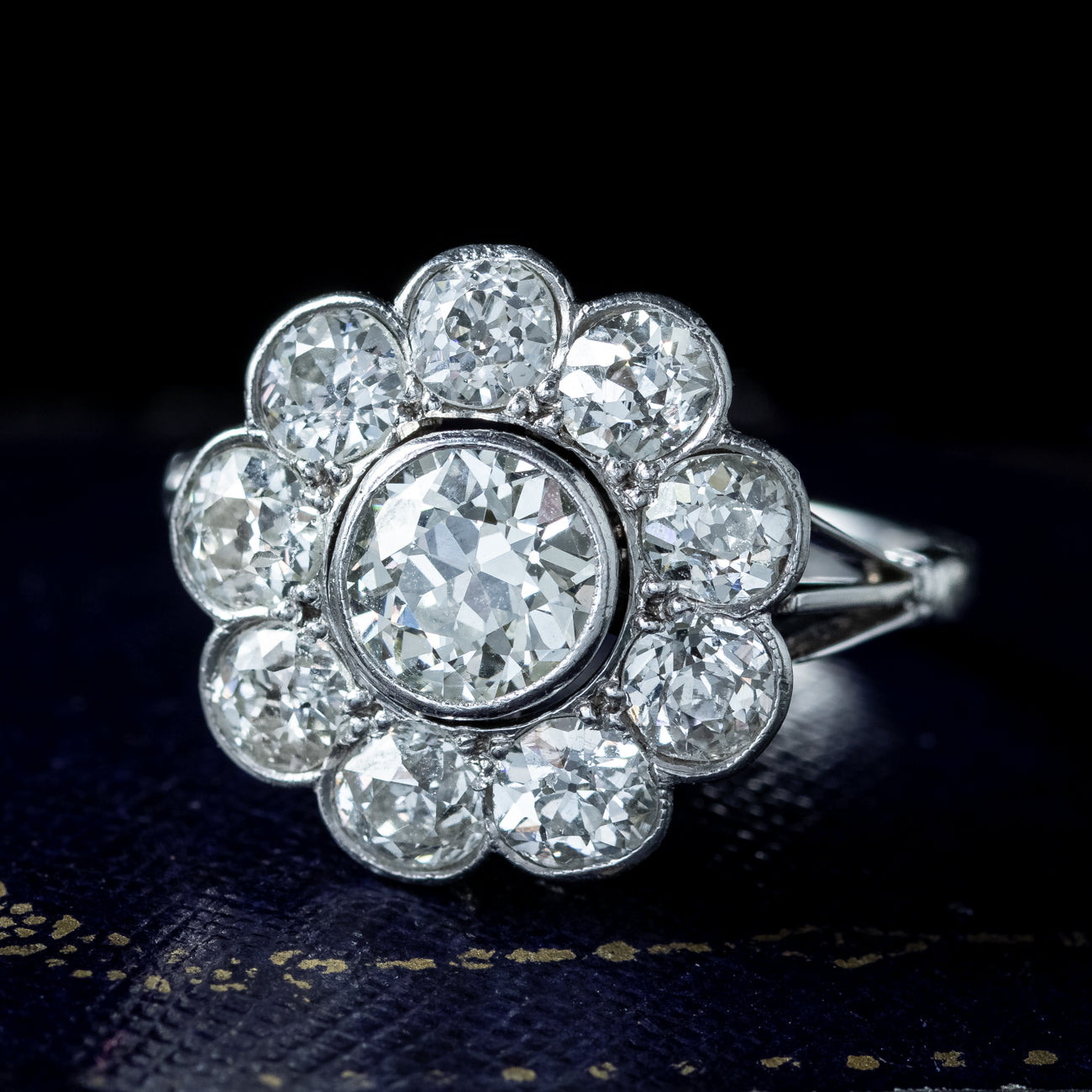 Antique Edwardian Diamond Daisy Cluster Ring 3ct Total – Antique ...