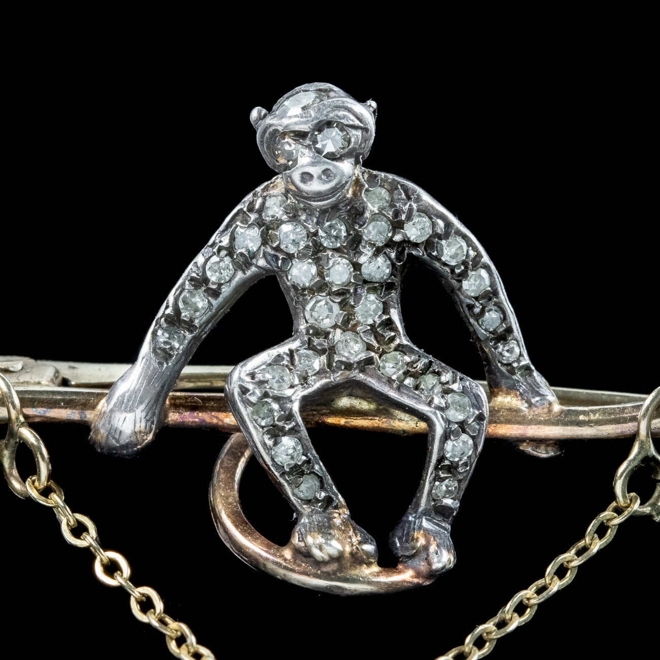 Antique Edwardian Diamond Pearl Monkey Brooch – Antique Jewellery Online