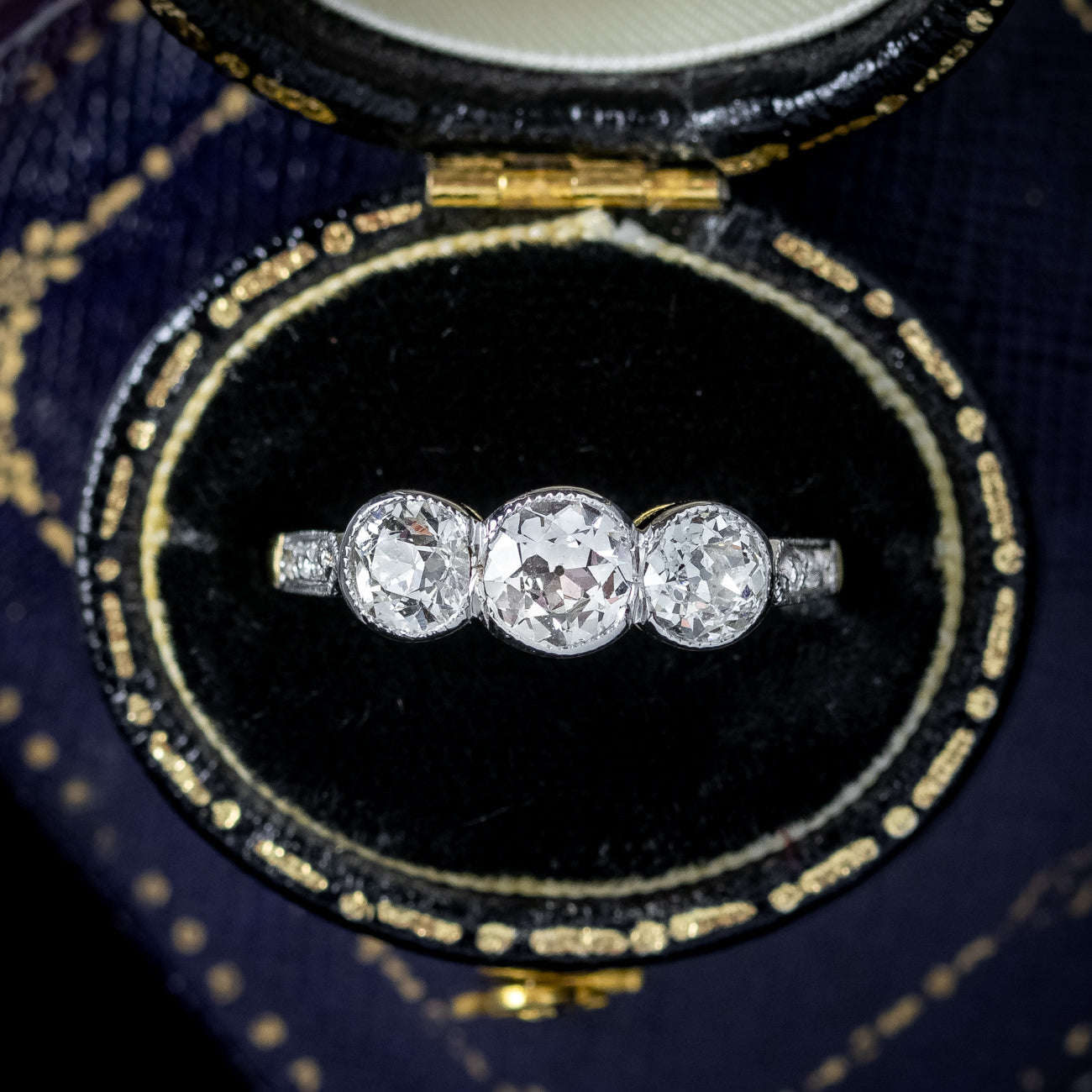 Antique Edwardian Diamond Trilogy Ring 1.7ct Total – Antique Jewellery Online