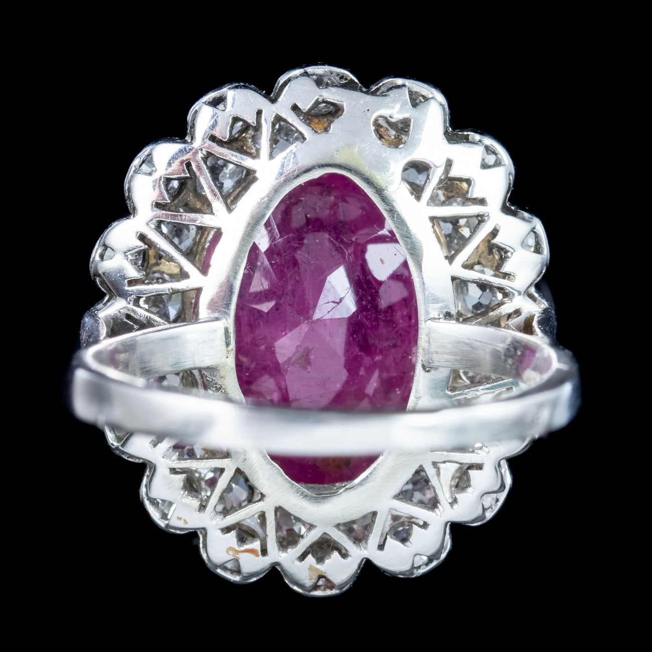 Antique Edwardian French Ruby Diamond Cluster Ring 9.52ct Burmese Ruby – Antique Jewellery Online