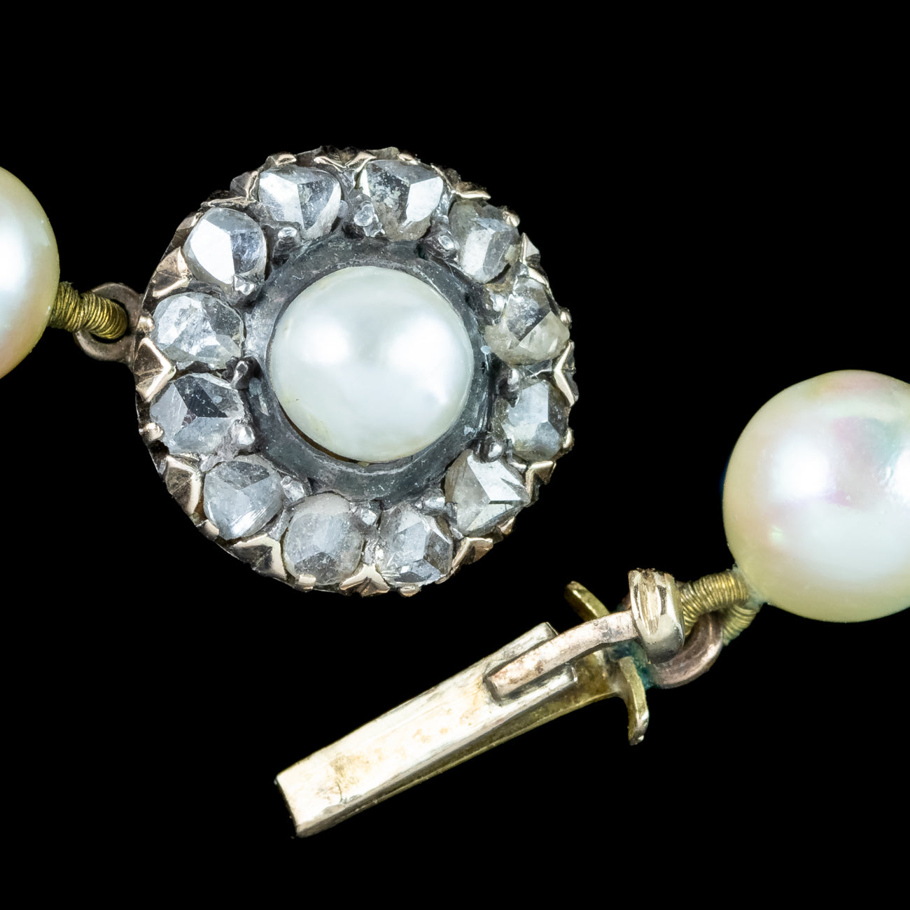 Antique Edwardian Pearl Necklace With Georgian Diamond Clasp – Antique ...