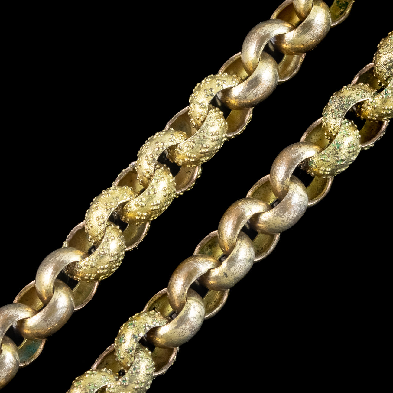 Antique Georgian Long Cable Chain Pinchbeck Red Paste Clasp – Antique ...