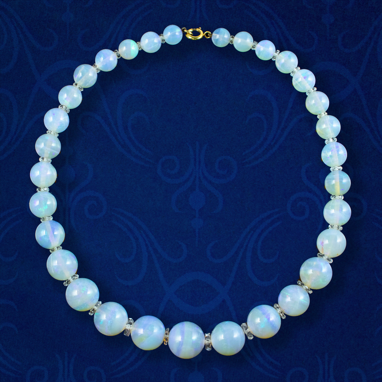 Antique Victorian Chunky Opal Bead Necklace 9ct Gold Clasp – Antique ...