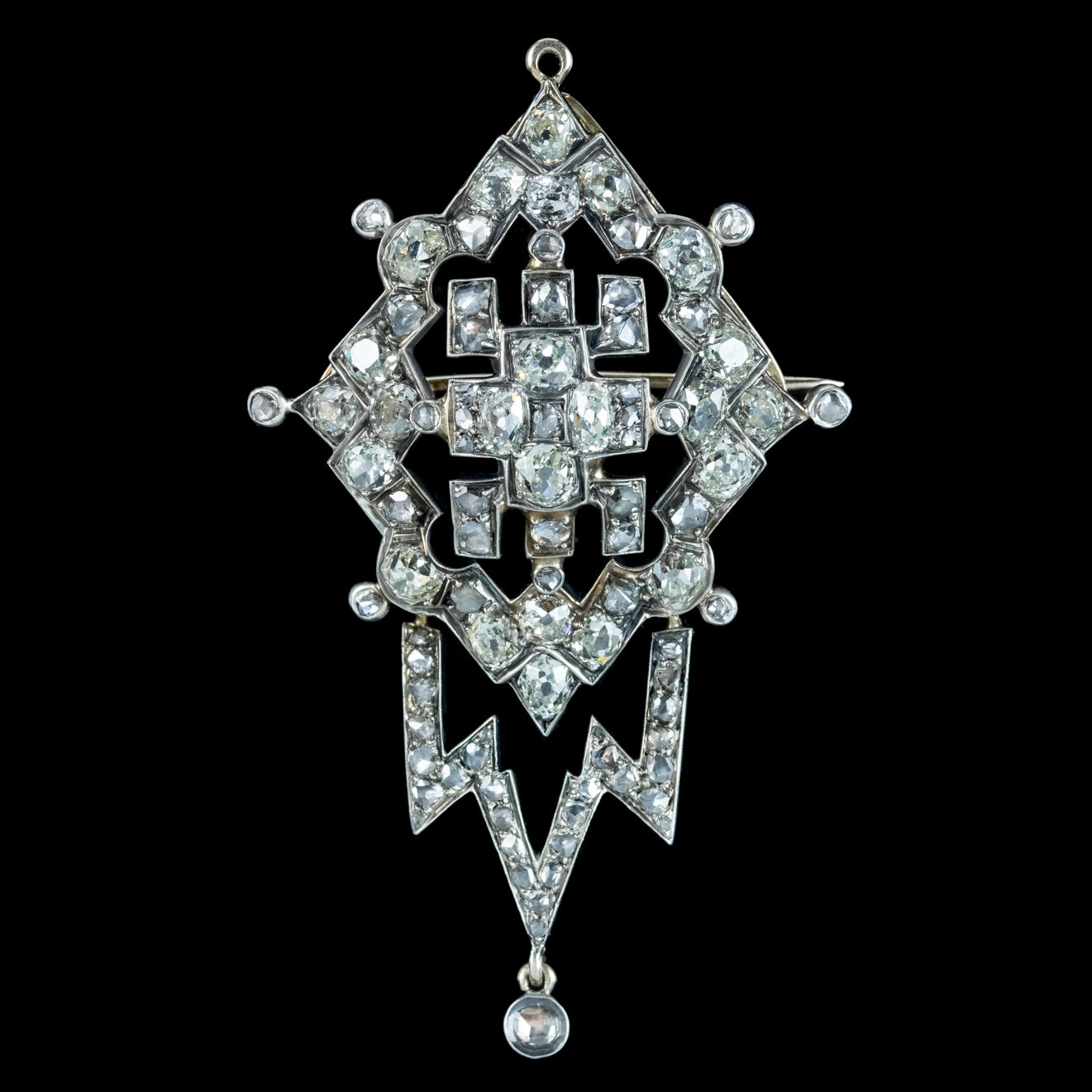 Antique Victorian Diamond Dropper Brooch 5ct Total – Antique Jewellery ...