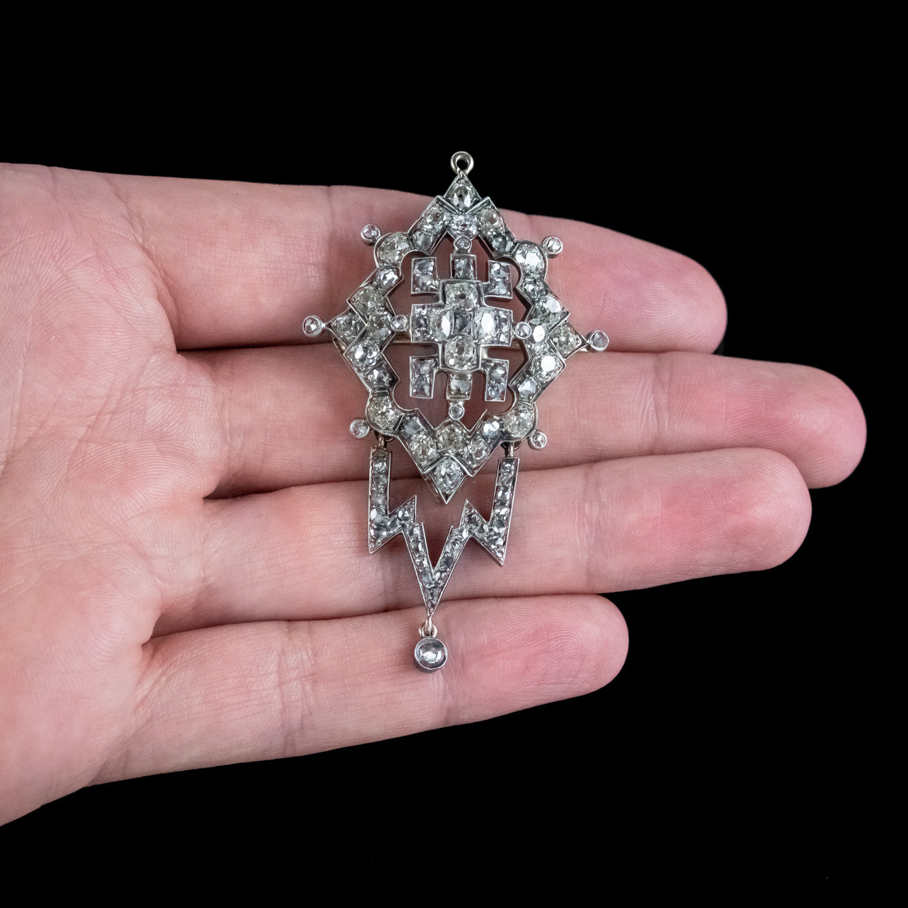 Antique Victorian Diamond Dropper Brooch 5ct Total – Antique Jewellery ...
