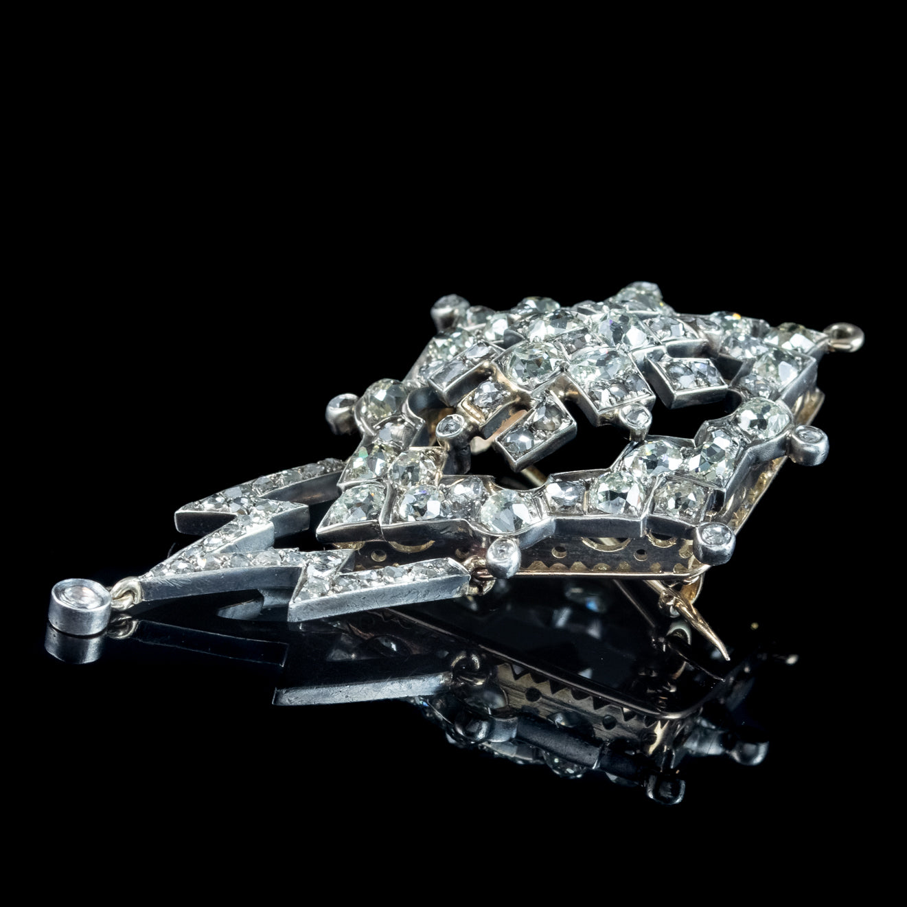 Antique Victorian Diamond Dropper Brooch 5ct Total – Antique Jewellery ...