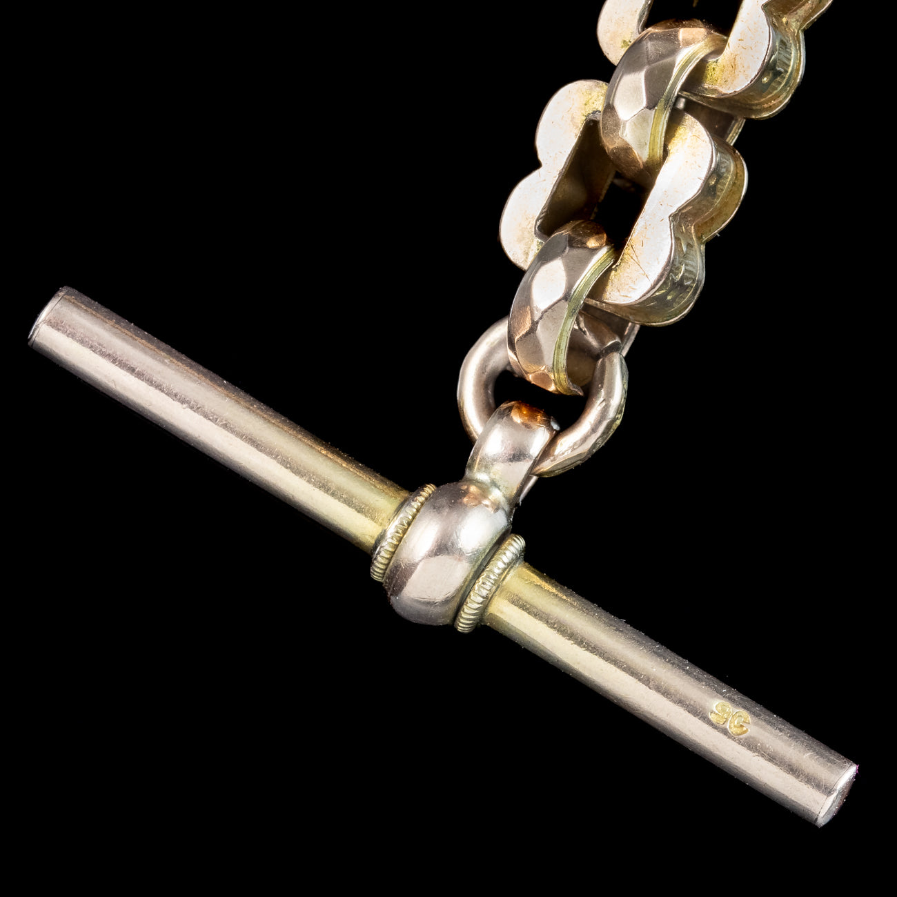 Antique Victorian Fetter Link Albert Chain 9ct Gold With T-Bar ...