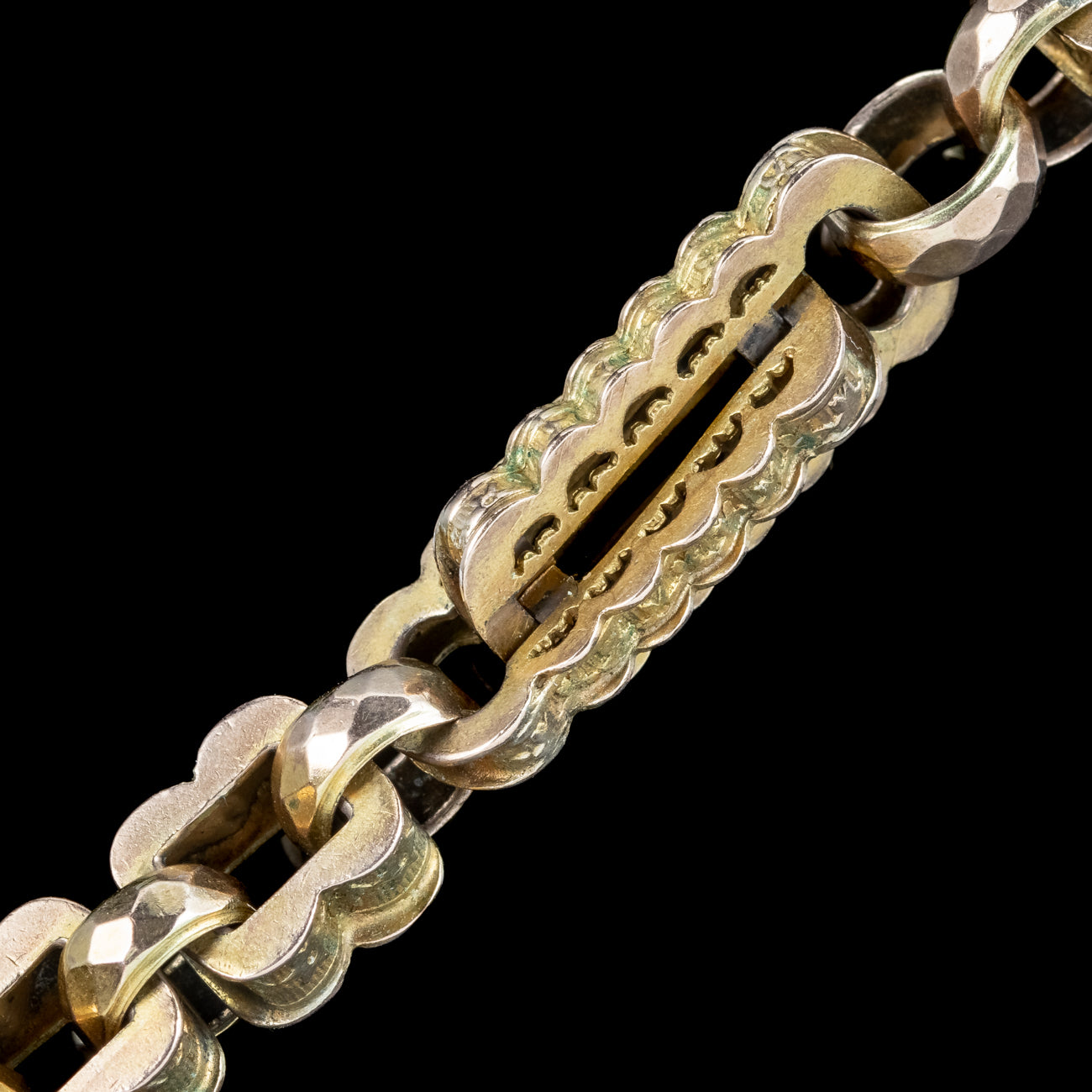 Antique Victorian Fetter Link Albert Chain 9ct Gold With T-Bar ...