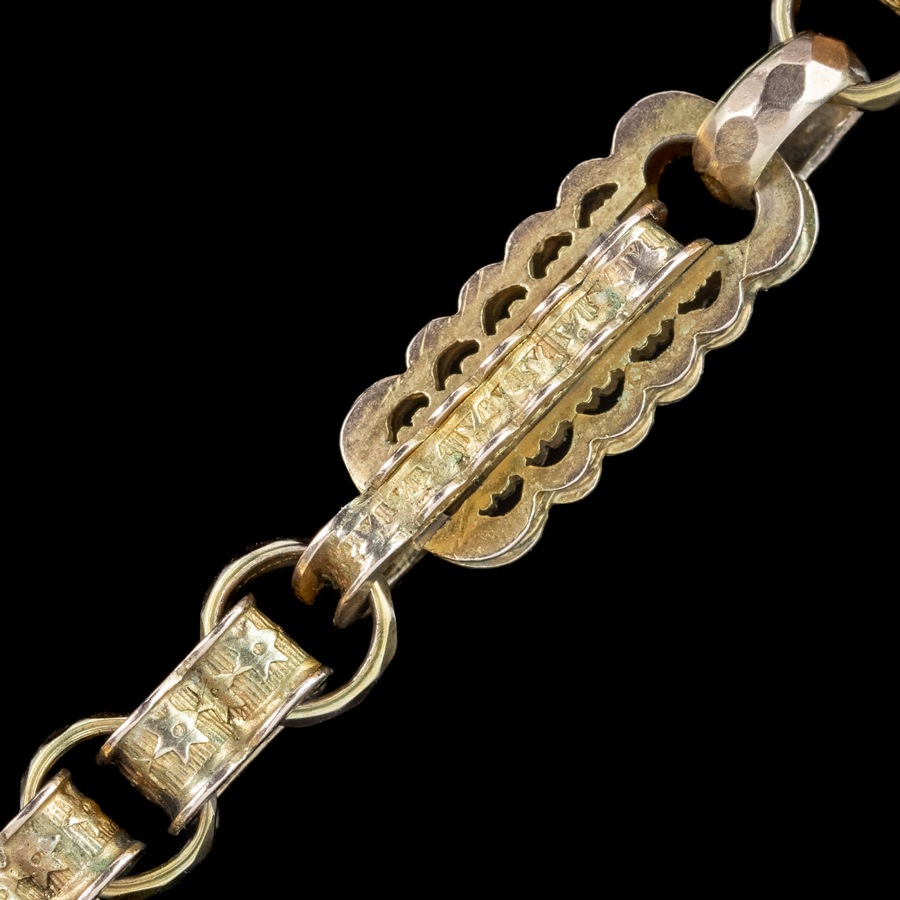 Antique Victorian Fetter Link Albert Chain 9ct Gold With T-Bar ...
