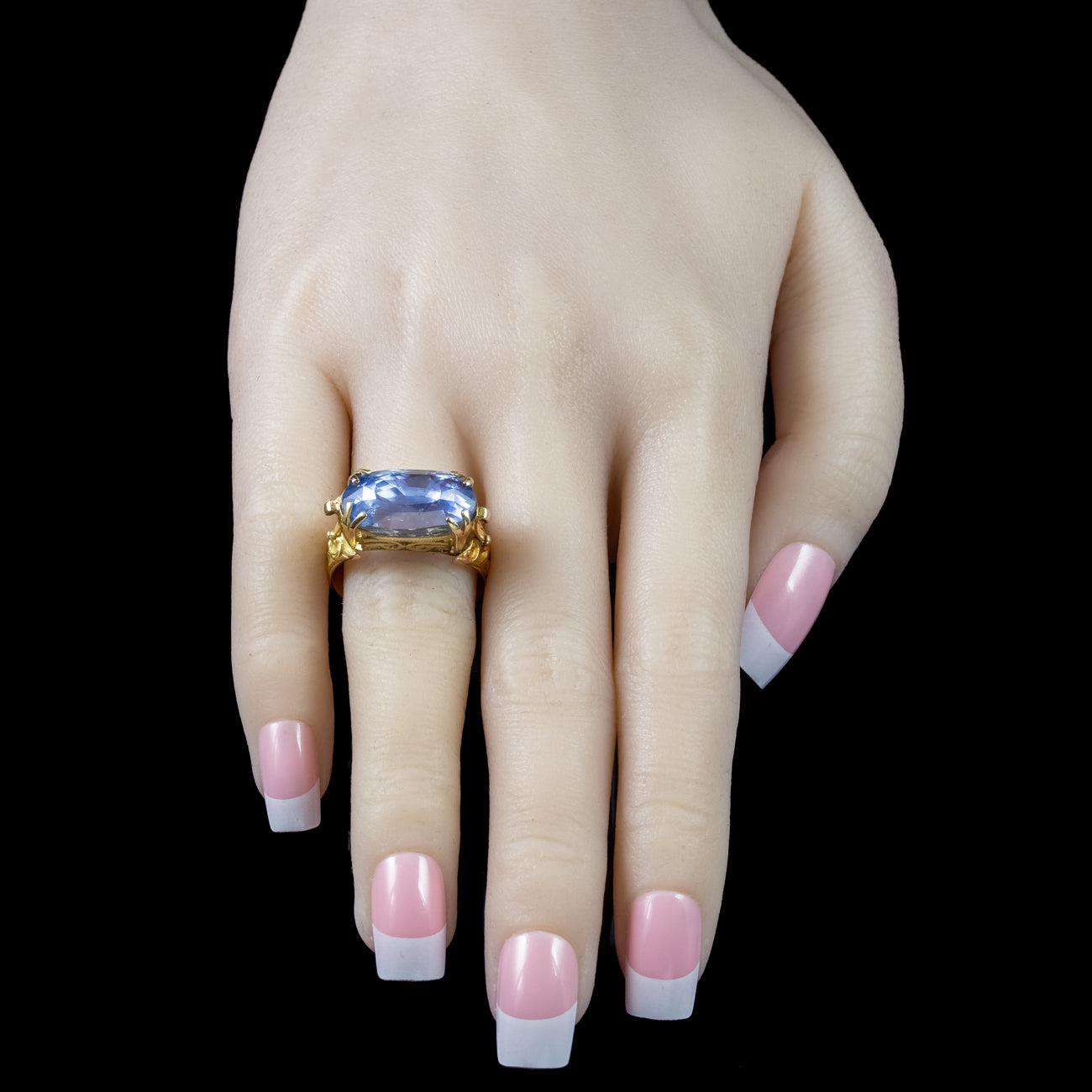 Antique Victorian French Ceylon Sapphire Ring 19.16ct Sapphire With Ce ...