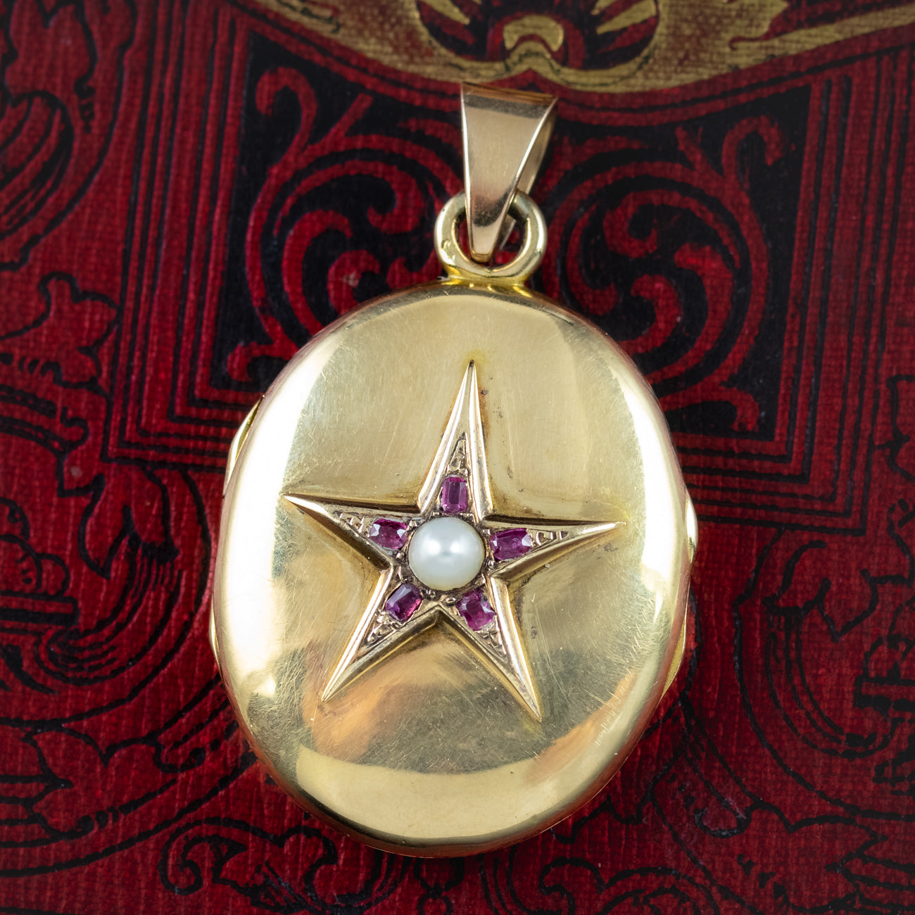 Antique Victorian French Ruby Pearl Star Locket 18ct Gold – Antique ...