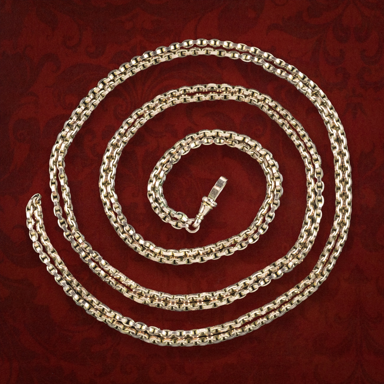 Antique Victorian Guard Chain 9ct Gold 62 Inch – Antique Jewellery Online