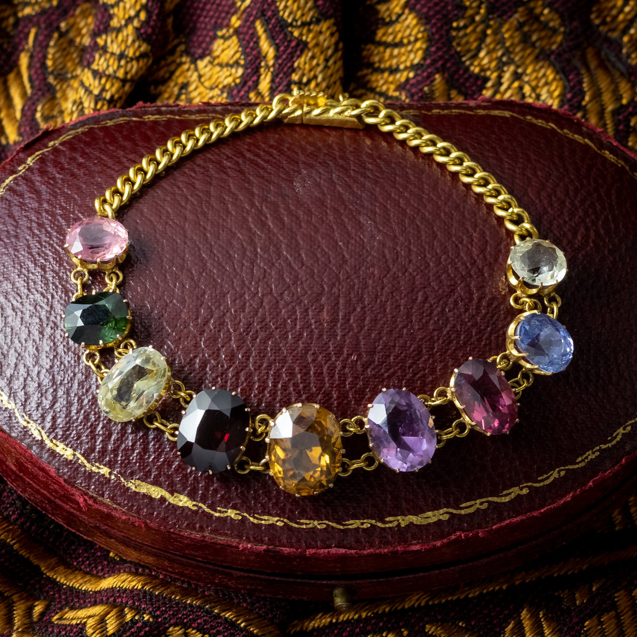Antique Victorian Harlequin Gemstone Bracelet 18ct Gold – Antique ...