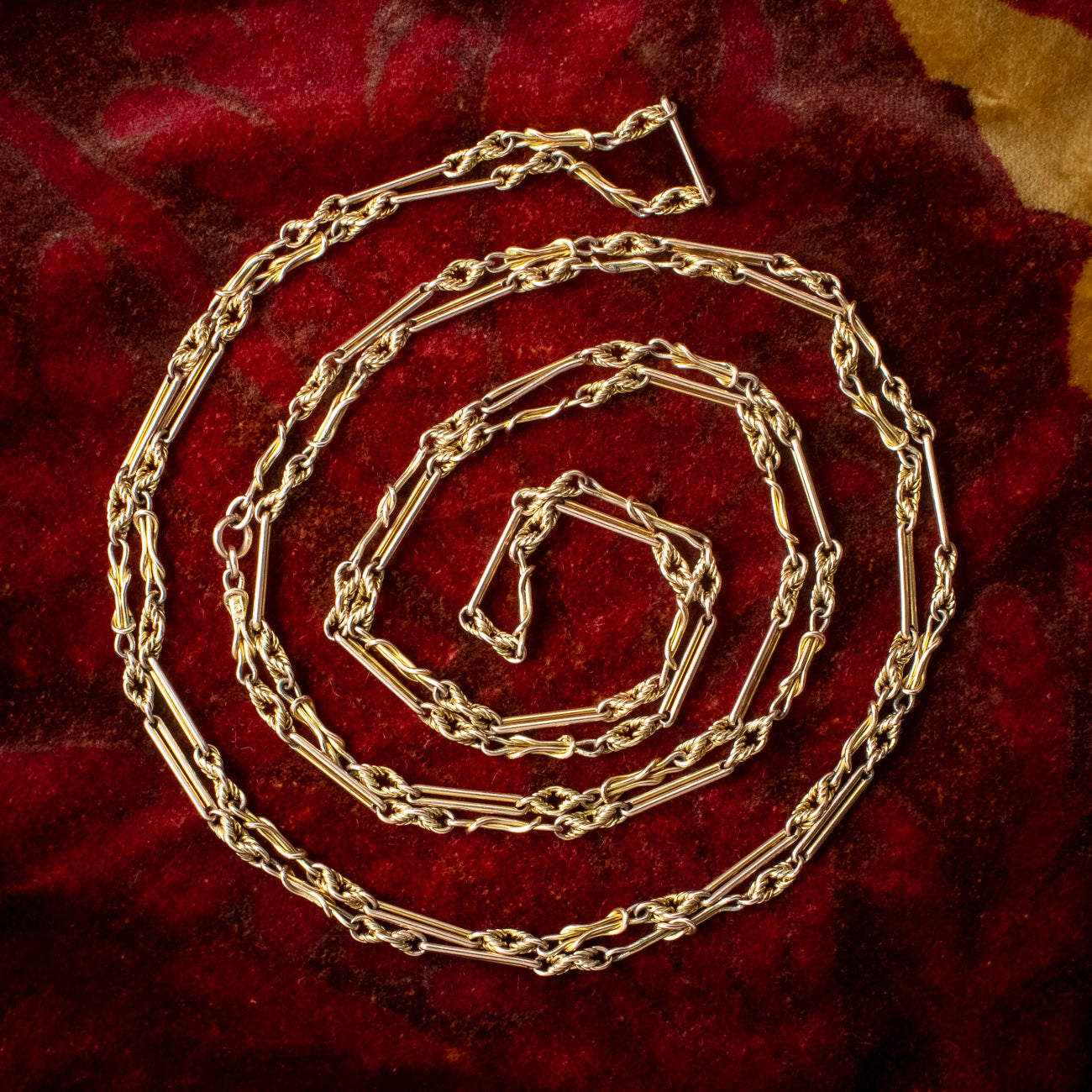 Antique Victorian Long Guard Chain 9ct Gold – Antique Jewellery Online