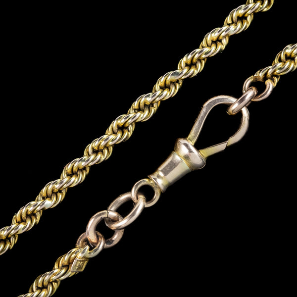 Antique Victorian Long Rope Guard Chain Necklace 9ct Gold – Antique ...