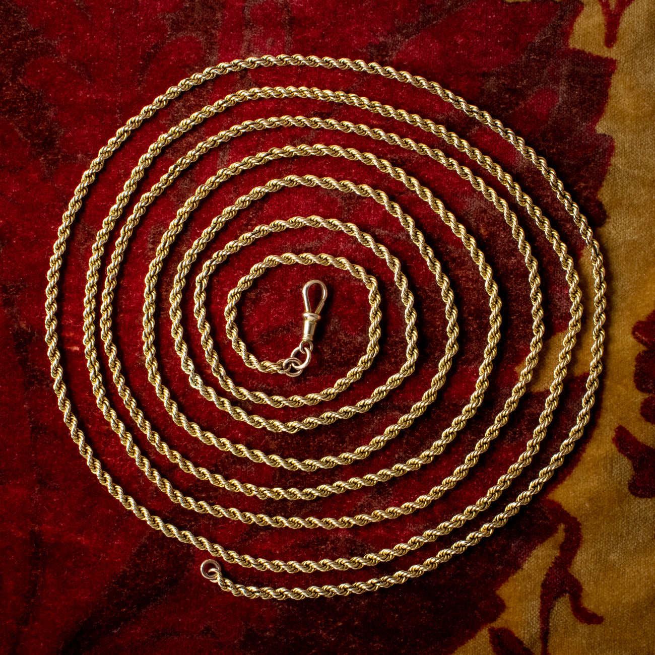 Antique Victorian Long Rope Guard Chain Necklace 9ct Gold – Antique ...