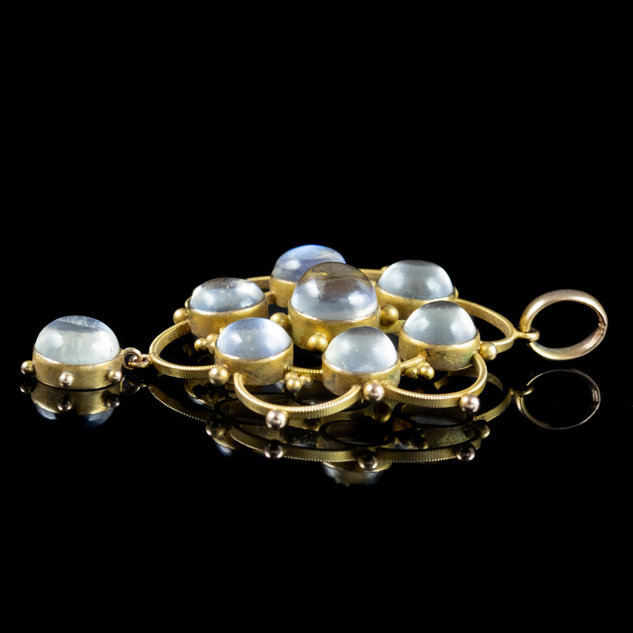 Antique Victorian Moonstone Flower Pendant 9ct Gold – Antique Jewellery ...