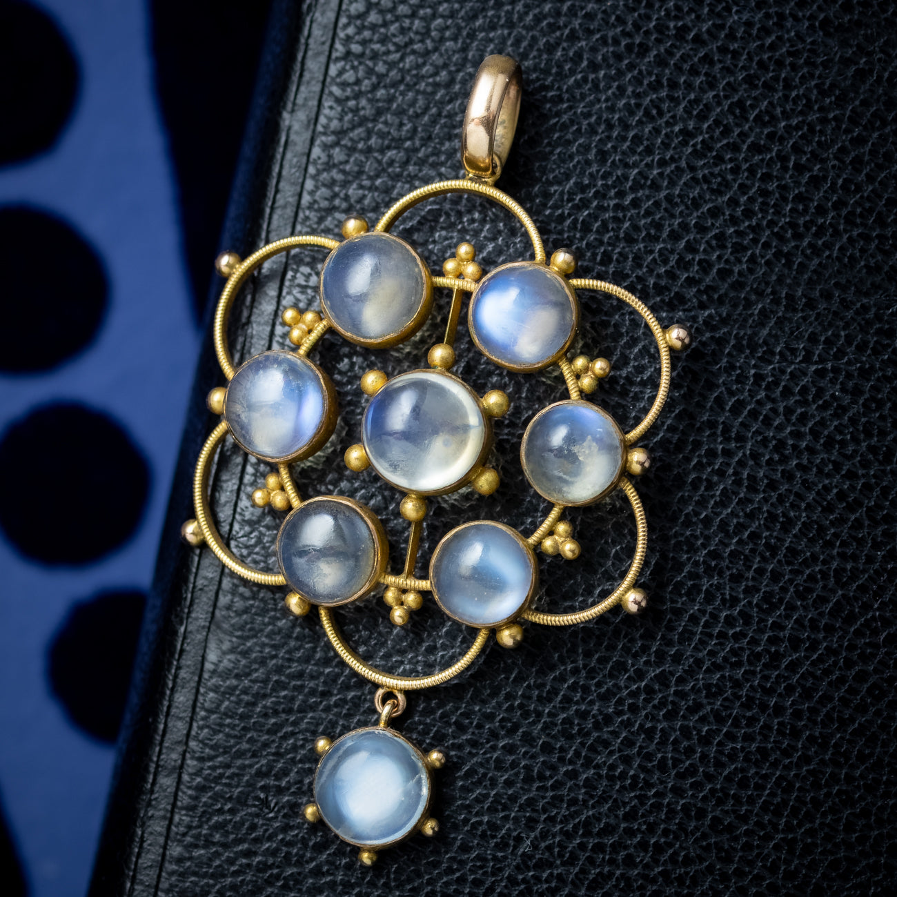 Antique Victorian Moonstone Flower Pendant 9ct Gold – Antique Jewellery ...