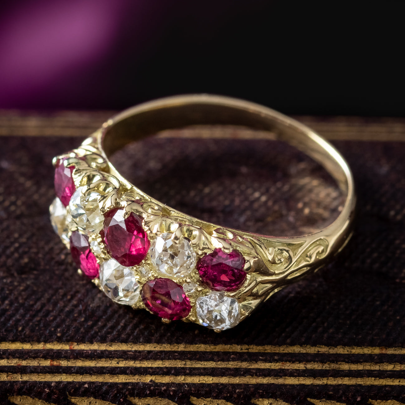 Antique Victorian Ruby Diamond Checkerboard Ring 0.68ct Ruby – Antique ...