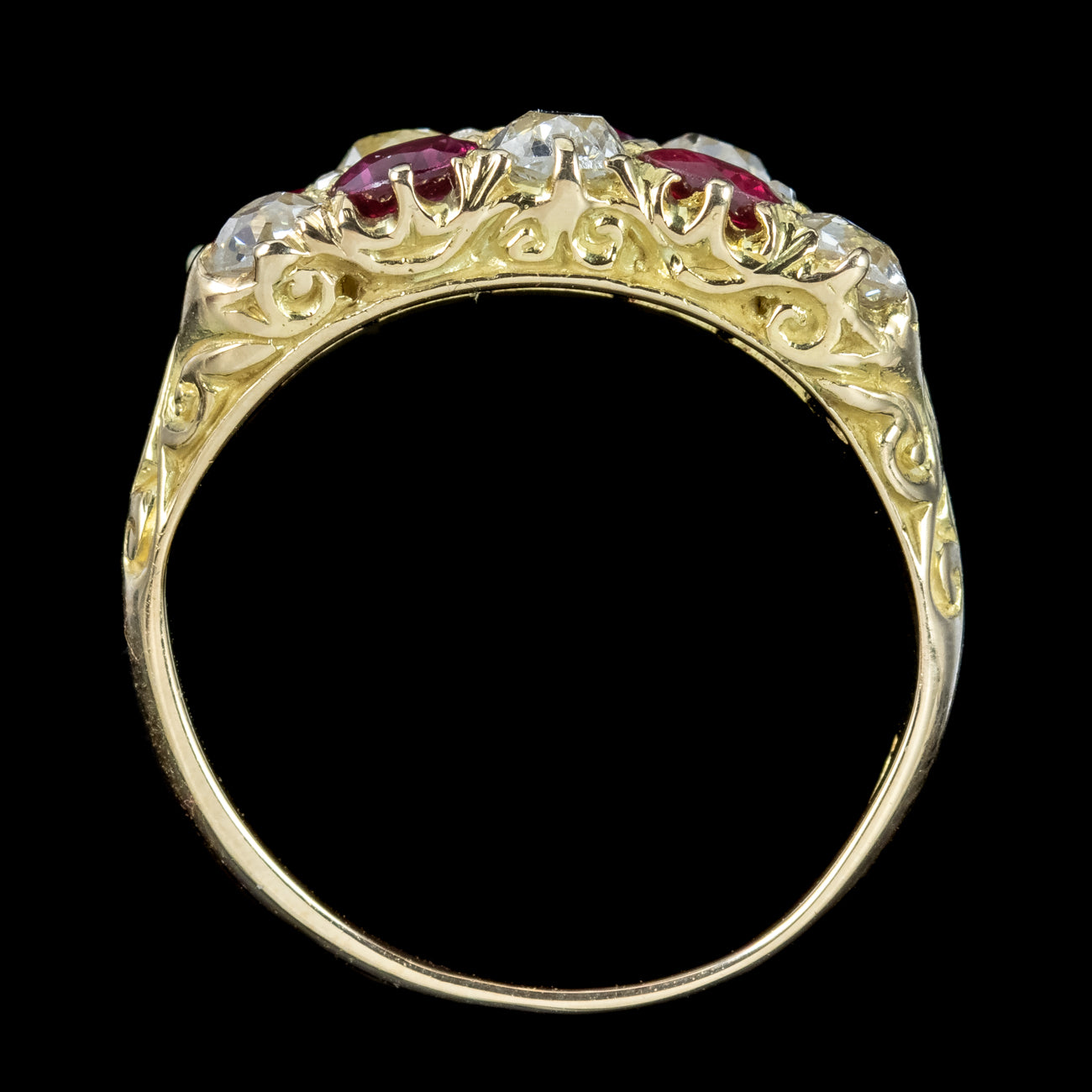 Antique Victorian Ruby Diamond Checkerboard Ring 0.68ct Ruby – Antique ...