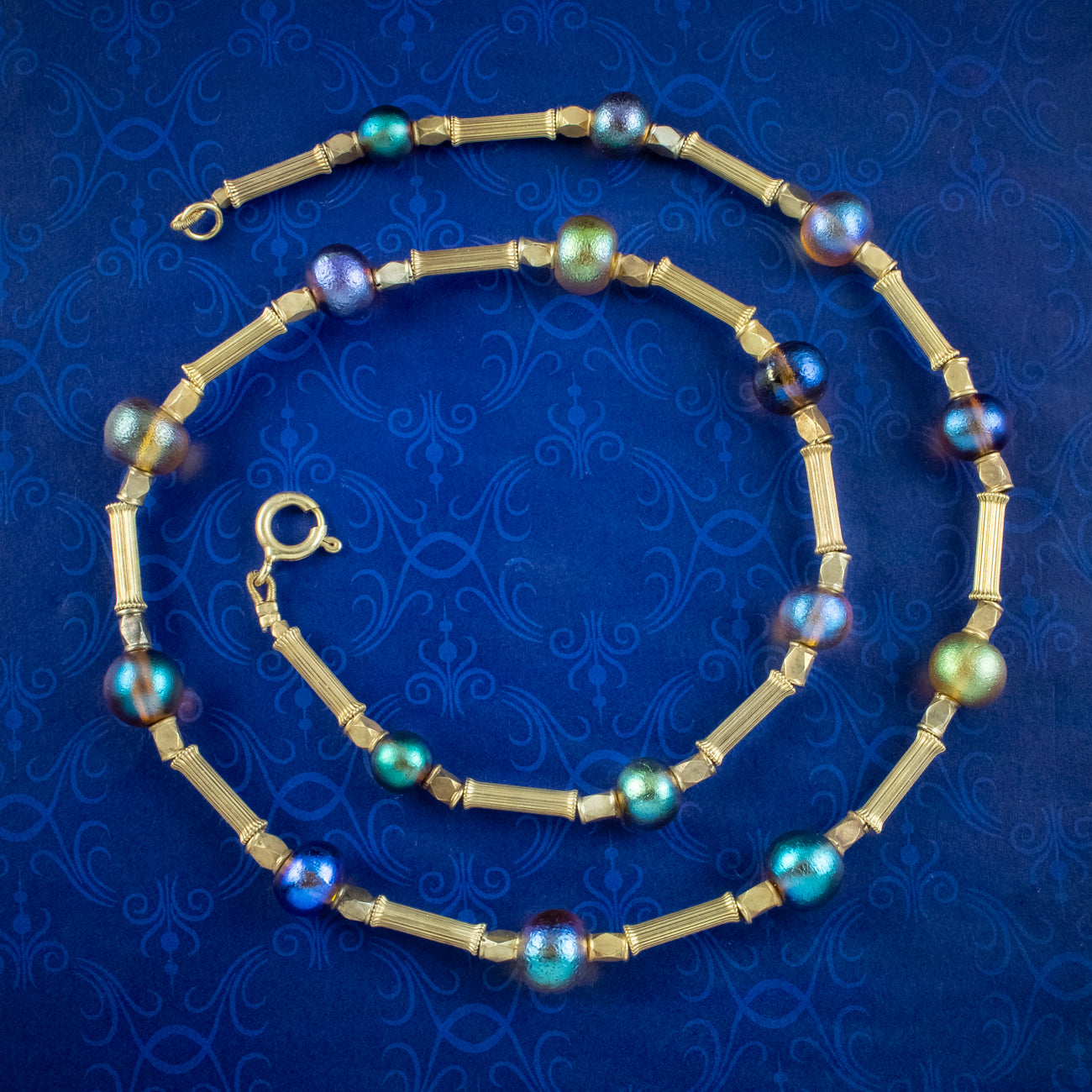 Art Deco WMF Myra Glass Necklace Sterling Silver Gold Gilt – Antique ...