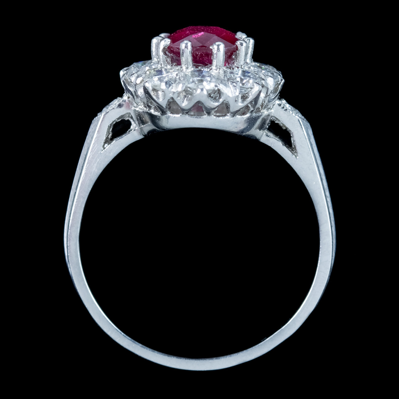Edwardian Style Ruby Diamond Cluster Ring 1.5ct Ruby – Antique Jewellery Online