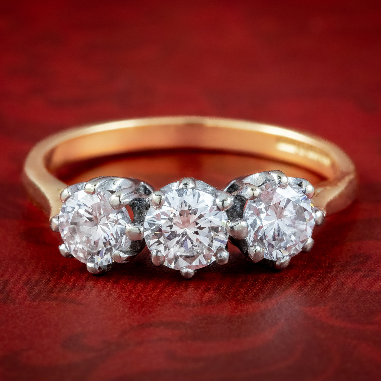 Vintage Diamond Trilogy Ring 1.6ct Total Dated 1970 – Antique Jewellery ...