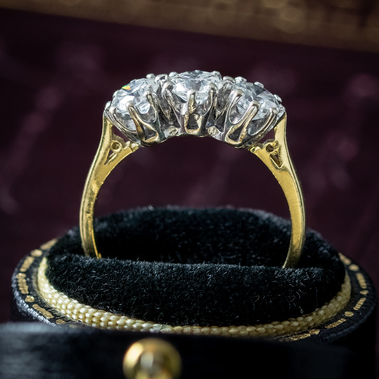 Vintage Diamond Trilogy Ring 1.6ct Total Dated 1970 – Antique Jewellery Online