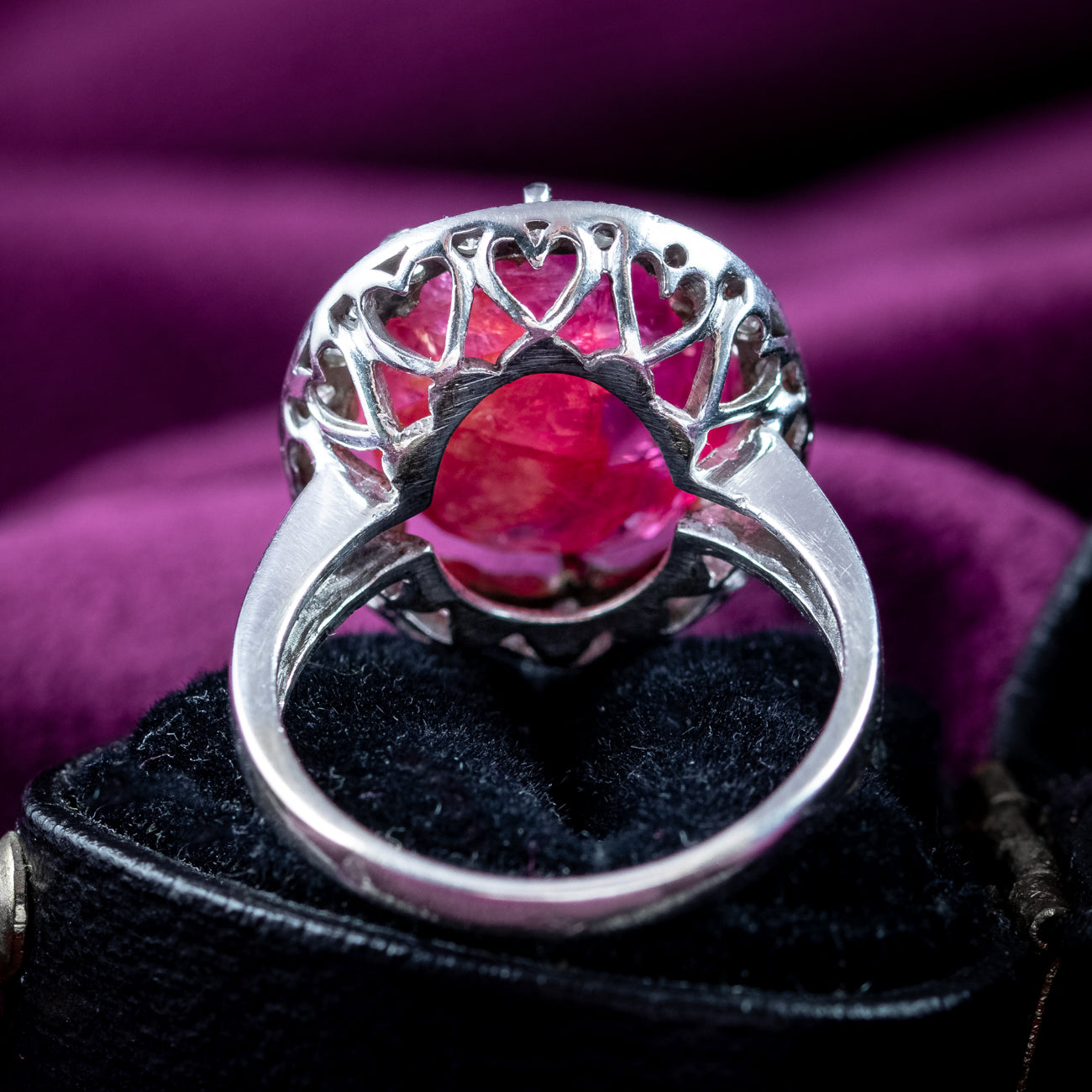Vintage French Ruby Diamond Cluster Ring 9.2ct Burmese Ruby With Cert ...