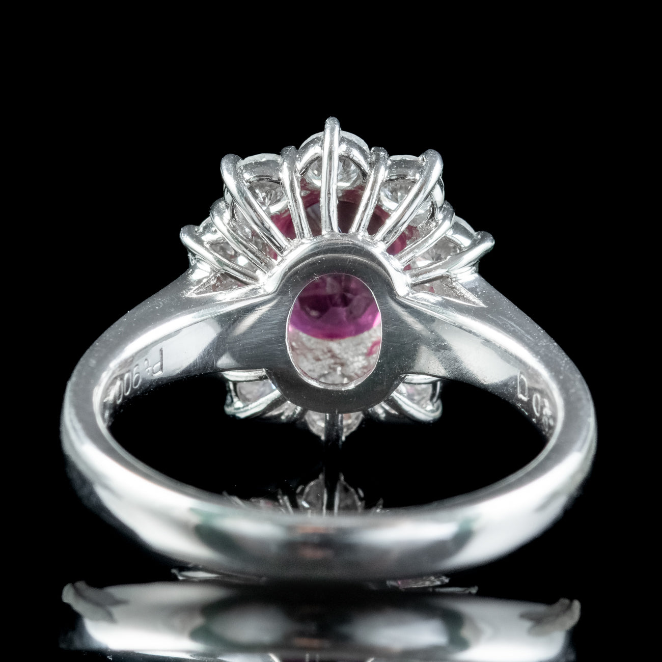 Vintage Ruby Diamond Cluster Ring 1.32ct Ruby With Cert – Antique ...