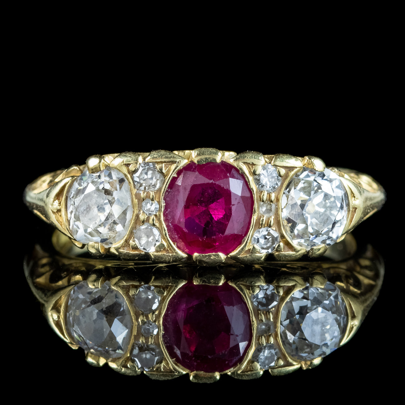 Vintage Ruby Diamond Ring 0.65ct Ruby Dated 1978 – Antique Jewellery Online