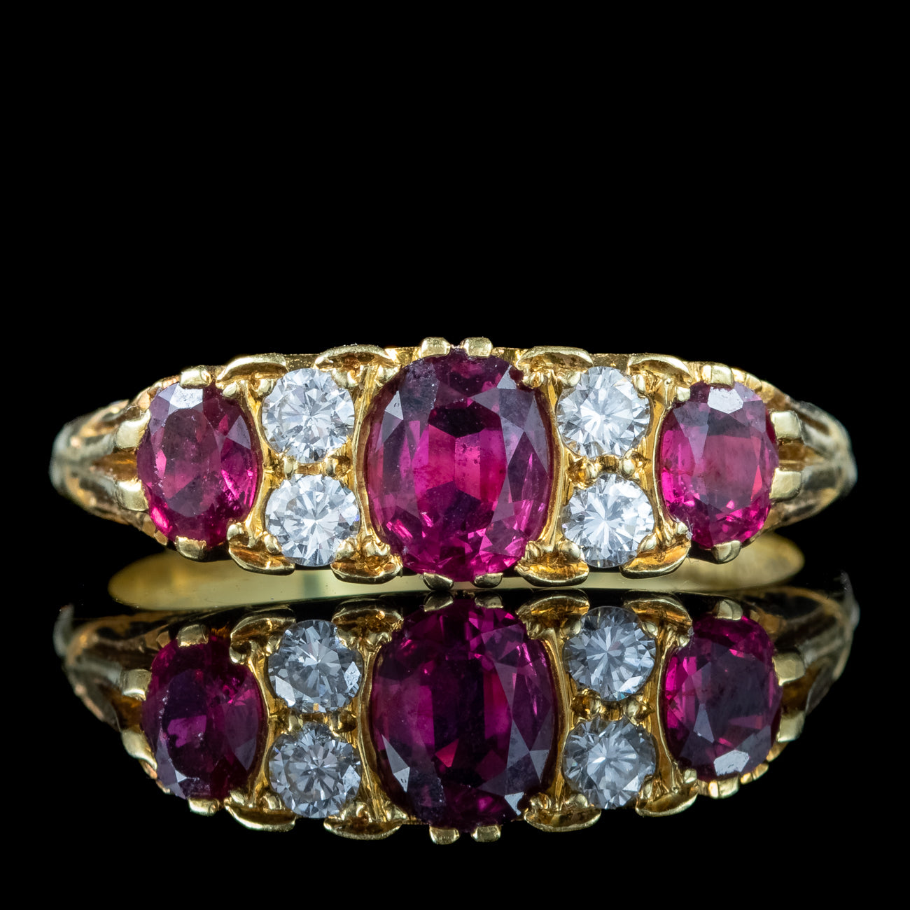 Vintage Ruby Diamond Ring 1ct Of Ruby Dated 1972 – Antique Jewellery Online