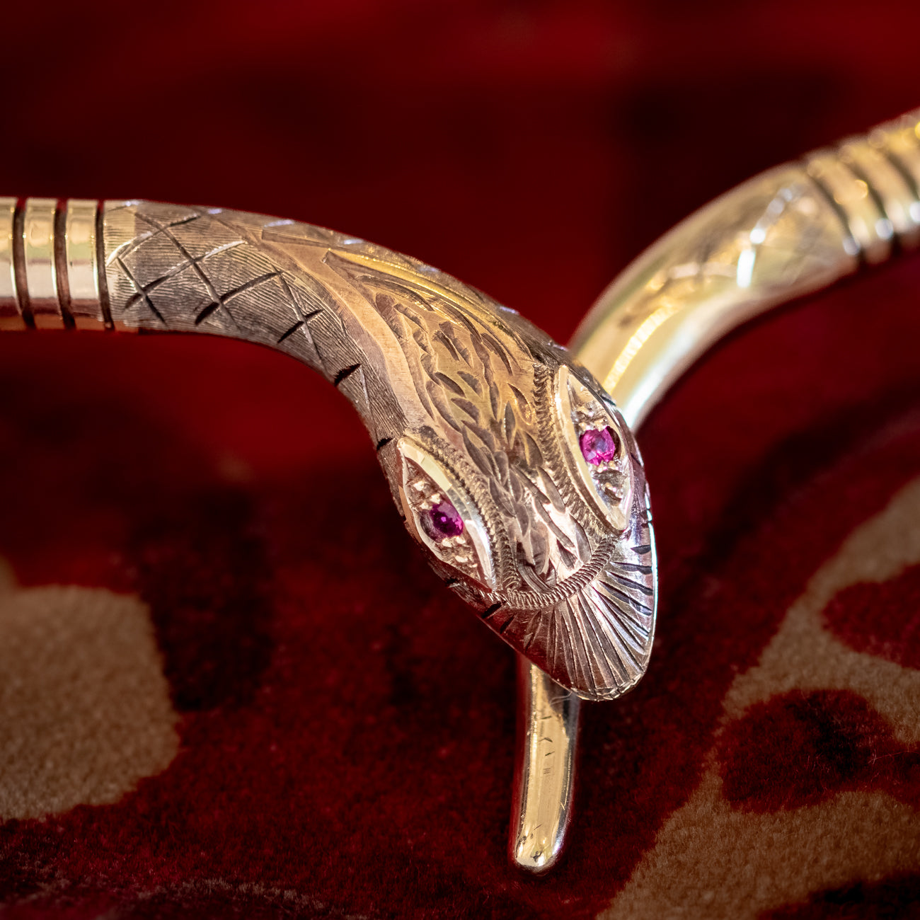 Vintage Snake Collar Necklace Ruby Eyes 9ct Gold Dated 1985 – Antique ...