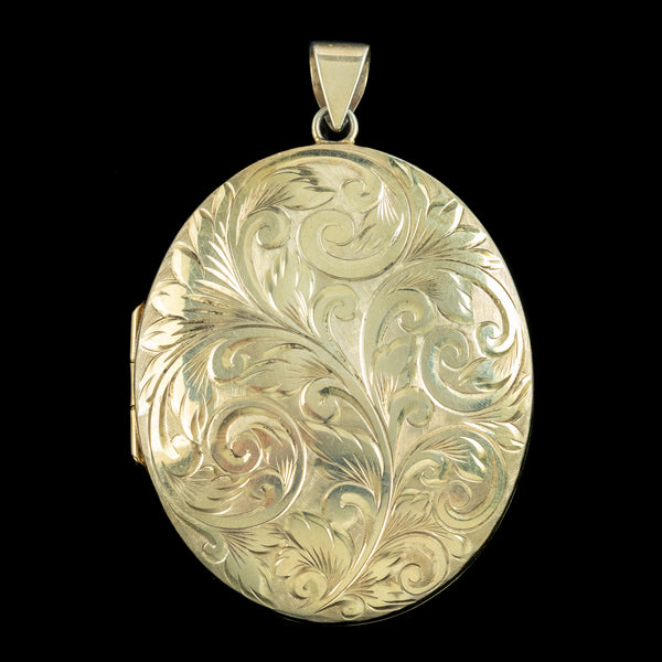 Vintage Engraved Locket 18Ct Gold On Silver Dated 1977 Silver Jubilee ...