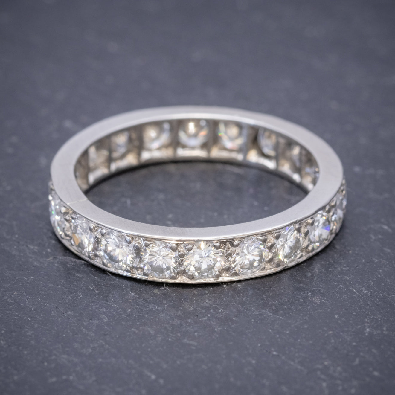 ANTIQUE EDWARDIAN FULL DIAMOND ETERNITY RING 18CT WHITE GOLD CIRCA 1915 ...