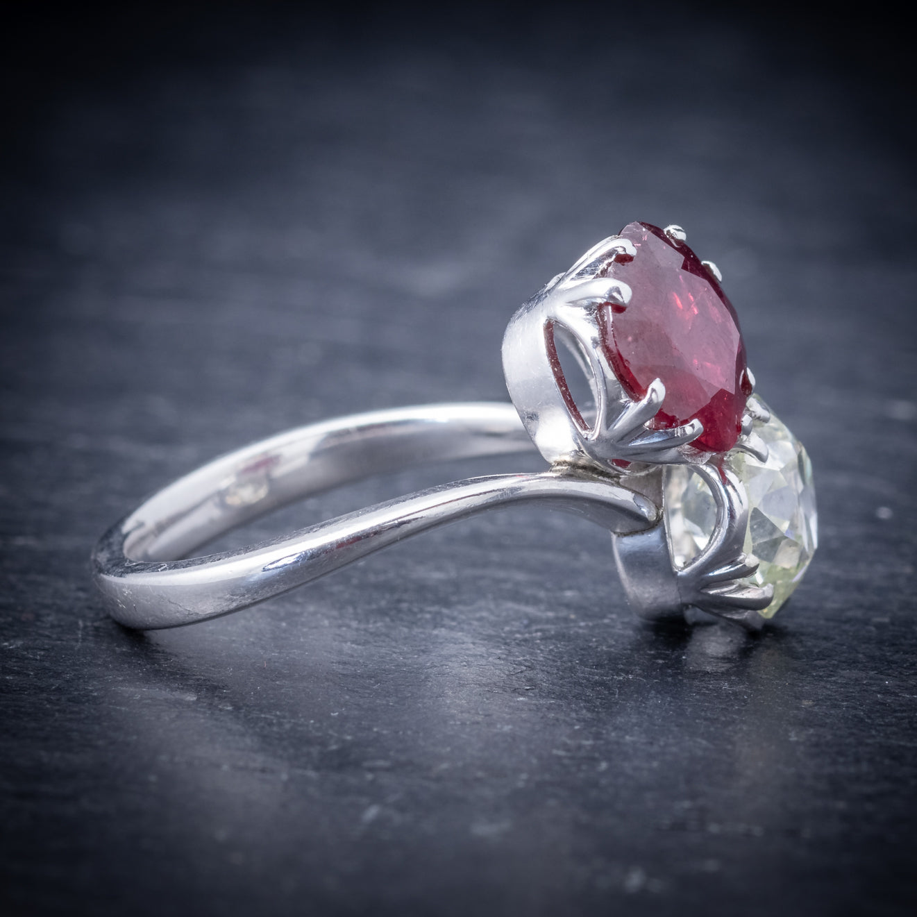 Antique Edwardian Ruby Diamond Twist Ring Platinum Circa 1915 – Antique ...