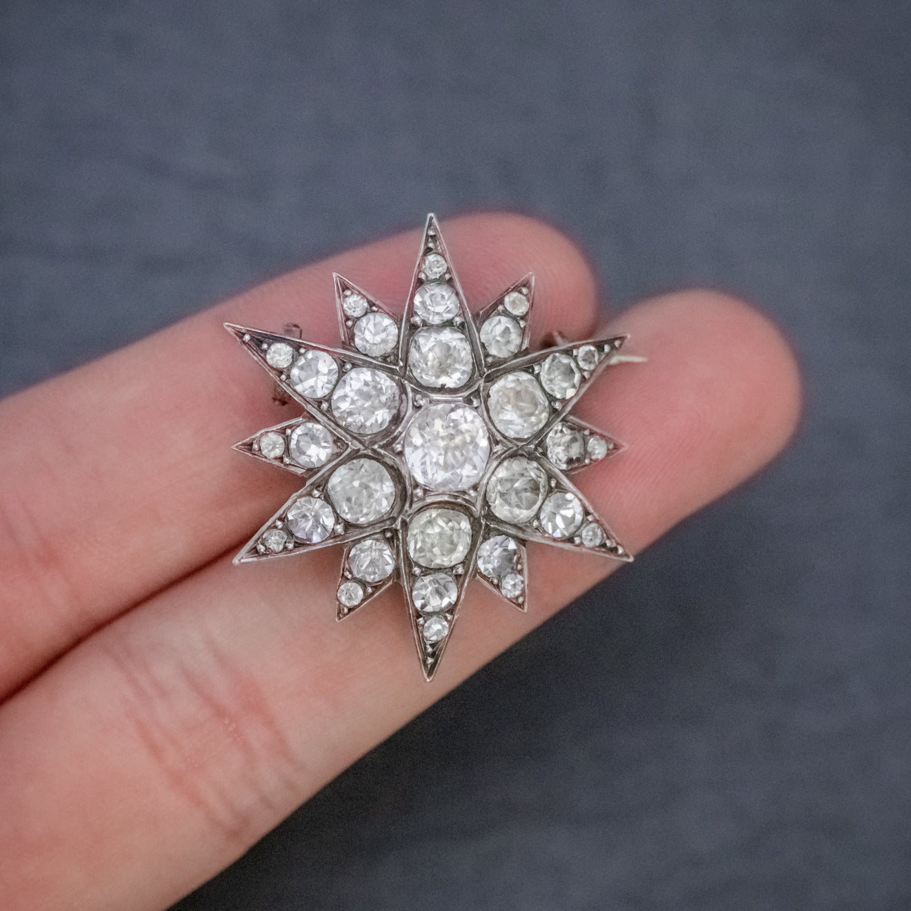 Antique French Paste Star Brooch Silver Circa 1890 – Antique Jewellery ...