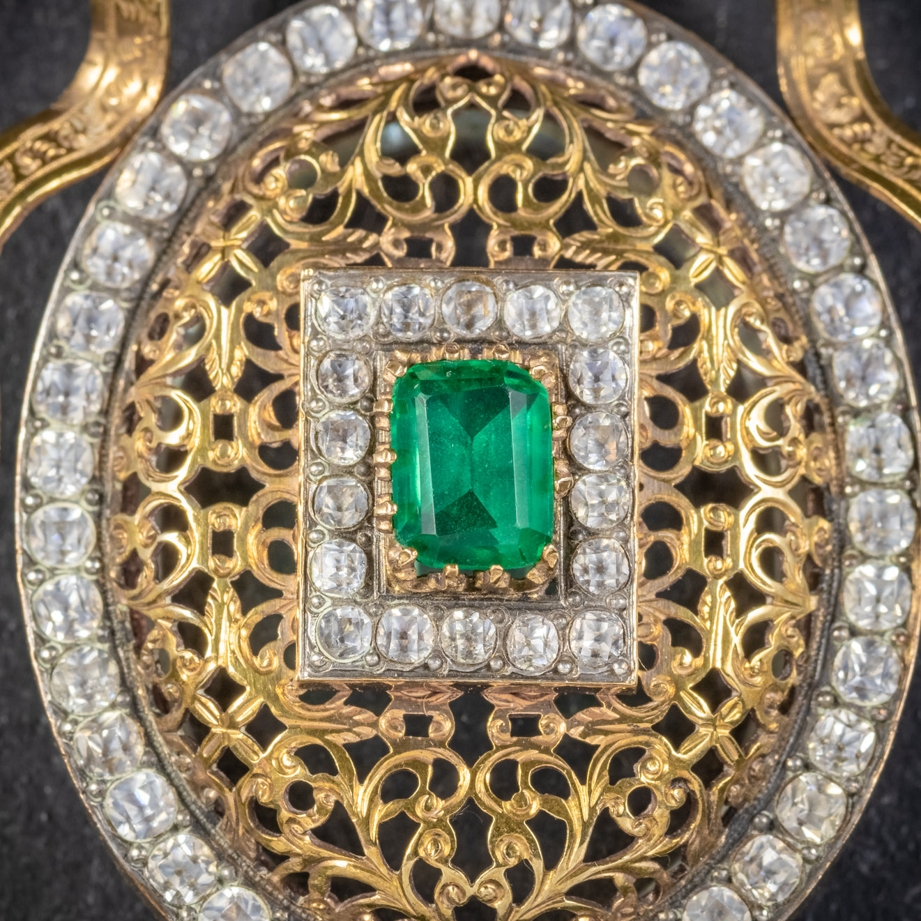 ANTIQUE VICTORIAN FRENCH 18CT GOLD GILT PASTE STONE LOCKET CIRCA 1900 ...