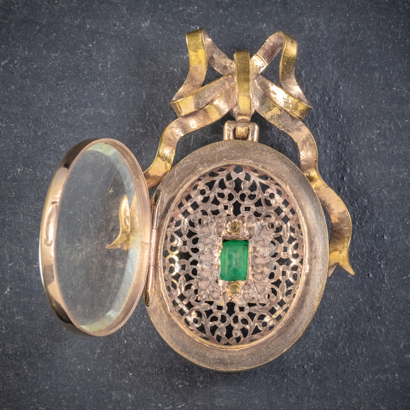 ANTIQUE VICTORIAN FRENCH 18CT GOLD GILT PASTE STONE LOCKET CIRCA 1900 ...