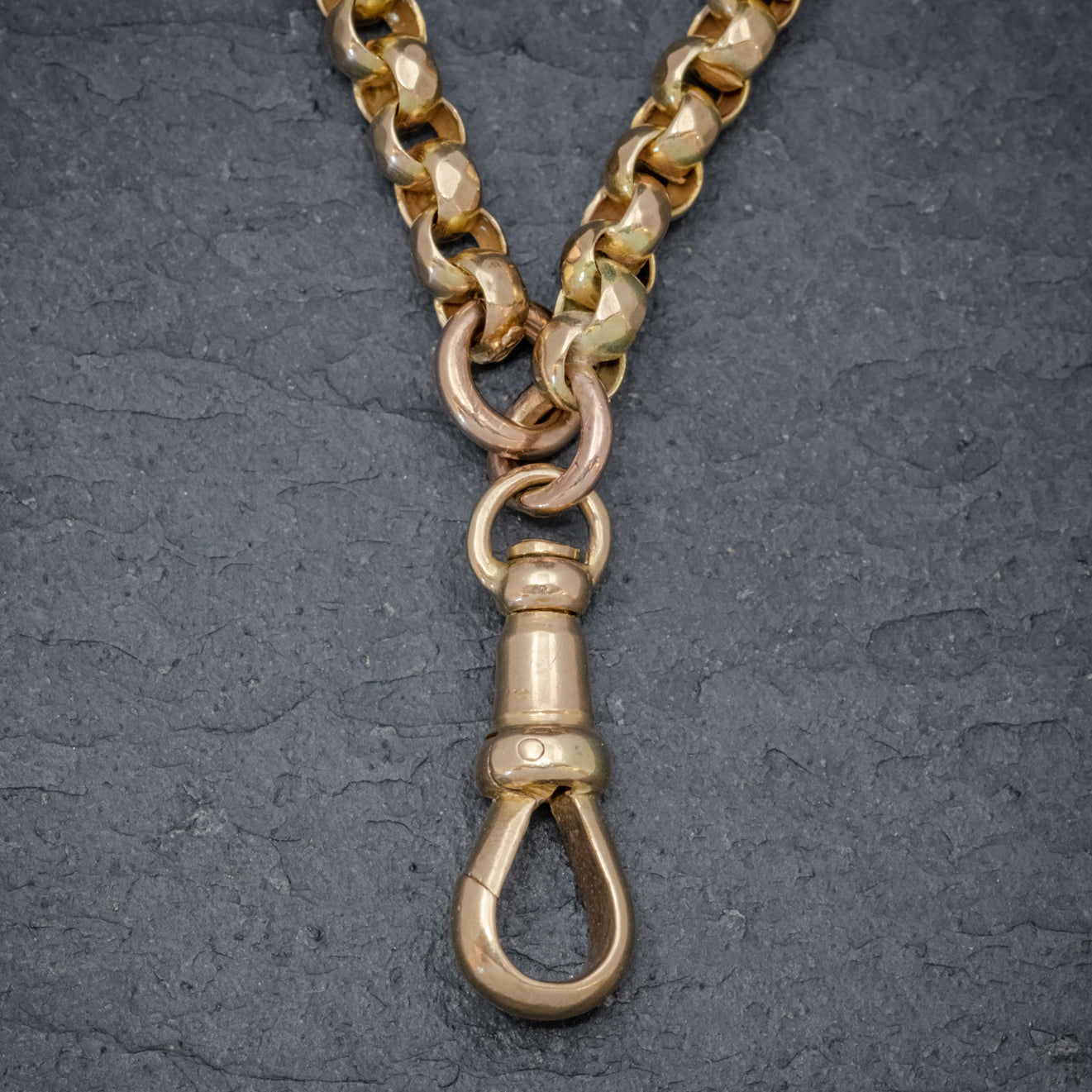 ANTIQUE VICTORIAN GUARD CHAIN SOLID 9CT GOLD LINK NECKLACE CIRCA 1880 ...