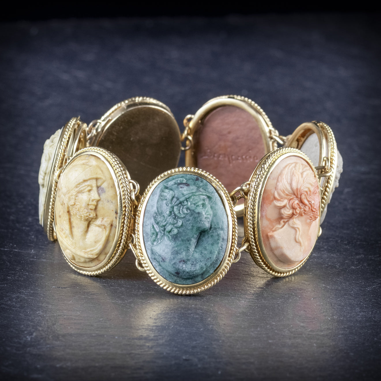 Antique Victorian Lava Cameo Bracelet Gold Circa 1880 – Antique ...