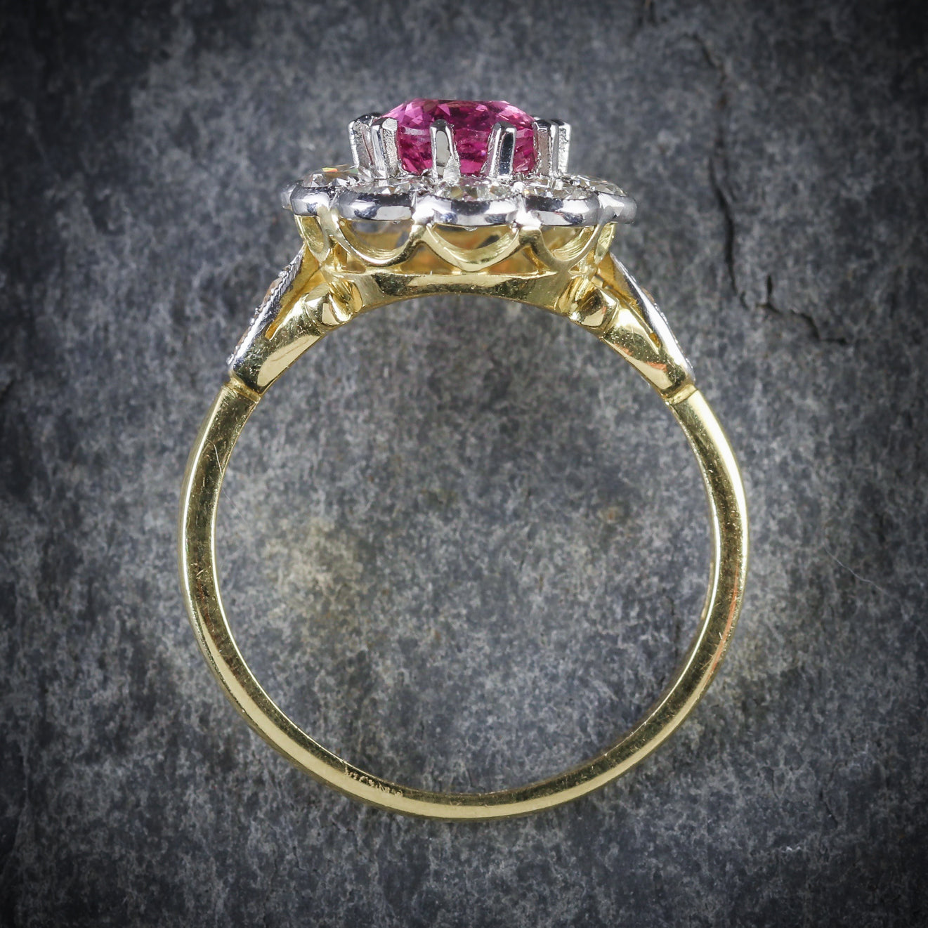 Antique Victorian Pink Sapphire Diamond Ring 18ct Gold Circa 1900 ...