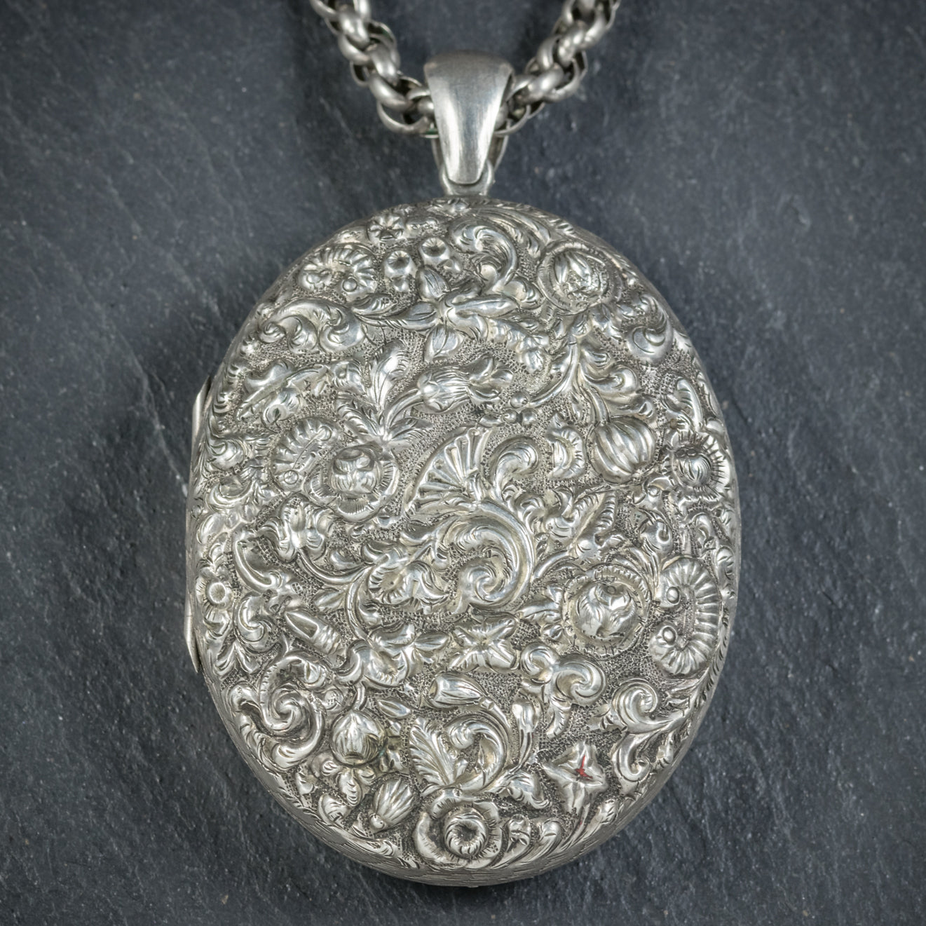 Antique Victorian Silver Floral Locket Necklace Circa 1900 – Antique ...