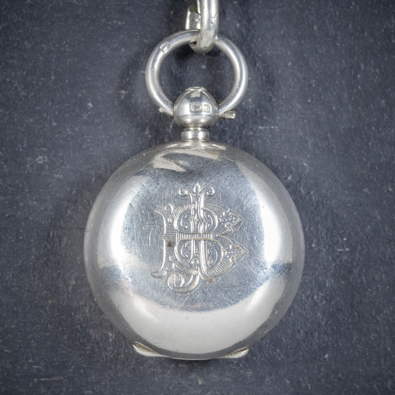 Antique Victorian Sterling Silver Sovereign Locket Necklace Guard Chai ...