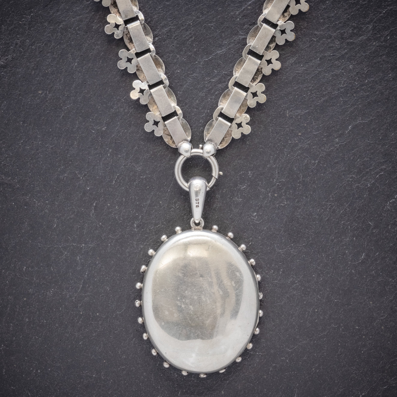 Antique Victorian Stork Locket Collar Sterling Silver Necklace Circa 1 ...