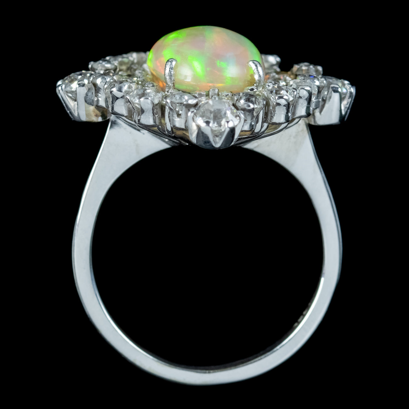 Antique Art Deco Opal Diamond Cluster Ring 3.5ct Opal – Antique ...