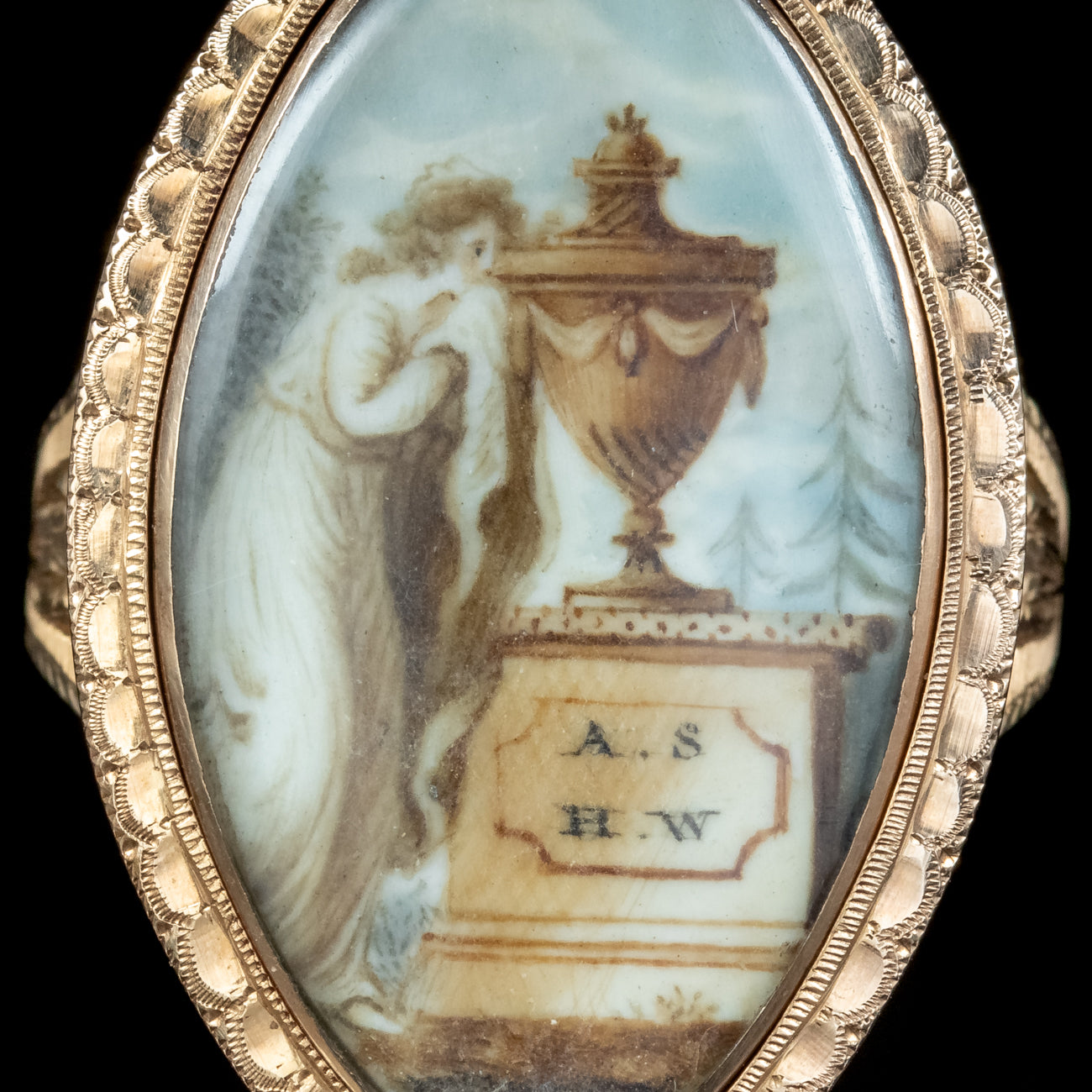 Antique Georgian Coloured Sepia Mourning Ring Inscribed 1790 – Antique ...