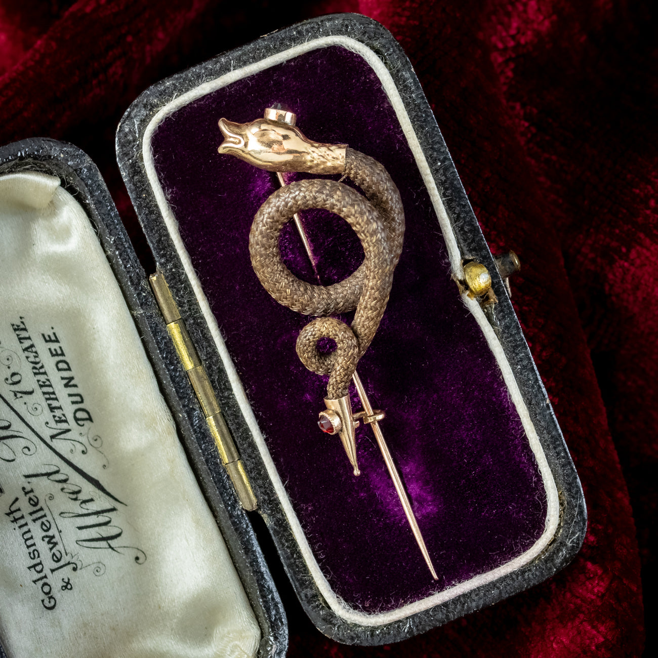 Antique Georgian Garnet Mourning Snake Pin 18ct Gold With Box – Antique ...