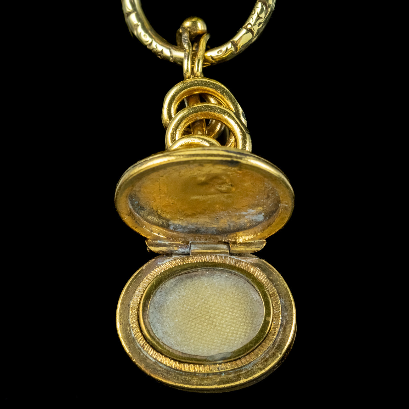 Antique Victorian Intaglio Fob And Heart Charm Necklace 18ct Gold Chai ...